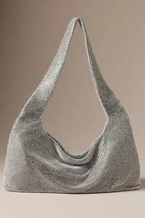 URBAN EXPRESSIONS Slouchy Rhestone Shoulder Bag - Silver