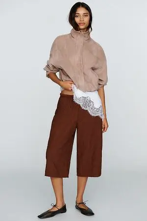 DIPPIN DAISY'S Dipp Daiseys Rustie Wide Leg Pull On Gaucho Pants - Cognac