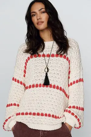 Maeve 100% Cotton Bubble Knit Sweater