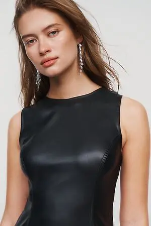Susana Monaco Faux Leather Mi Dress