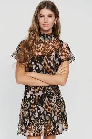 AMUR Evelyn Mi Dress - Black Pattern