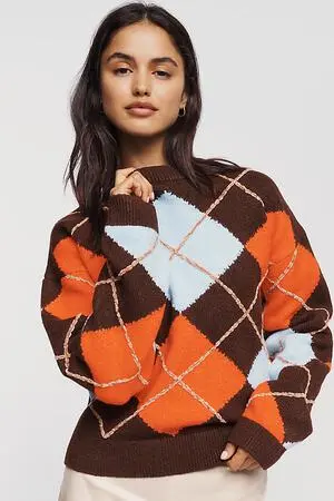 English Factory Overd Argyle Sweater