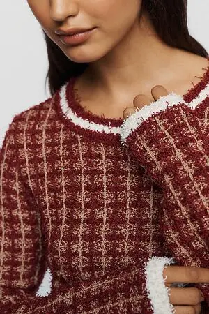 Endless Rose Textured Crew Neck Sweater