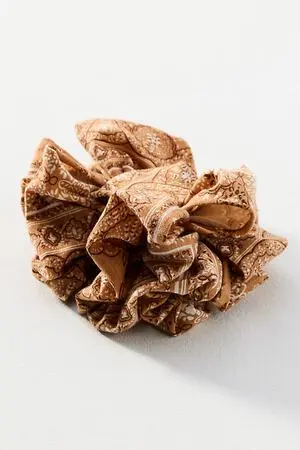 Lele Sadoughi Rita Bandana Hair Claw Clip - Brown Pattern