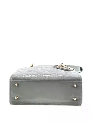 Dior Lady Bag Cannage Quilt Patent Small Satchel