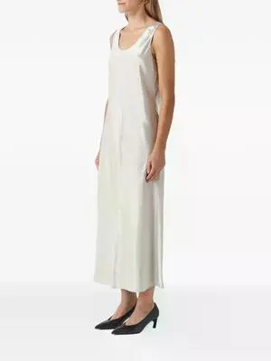Max Mara Talete Satin-finish Scoop-neck Midi Dress