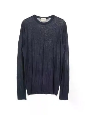 Hermès 2010s Patterned Fine-knit Sweater - Blue