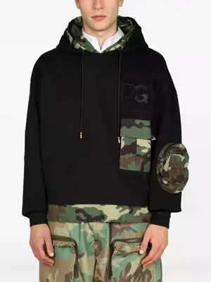 Dolce & Gabbana Camouflage-print Patch Hoodie - Black