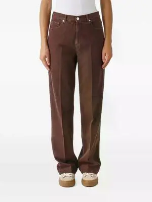 NINE:INTHE:MORNING Deepa Pressed-crease Straight-leg Jeans - Brown