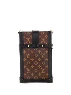 LOUIS VUITTON Vertical Trunk Pochette Monogram Canvas Crossbody Bag - Black