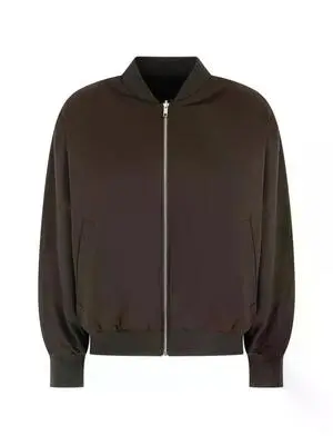 Hugo Reversible Relaxed-fit Bomber In Satin And Faux Fur - Brown