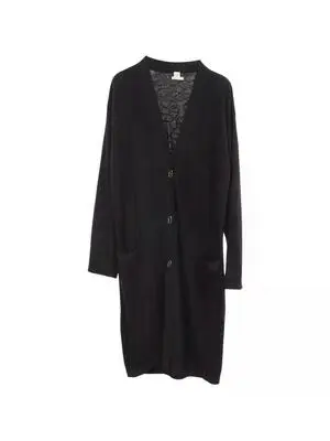 Hermès 2010s Chaîne D'ancre Textured Cardigen-coat - Black