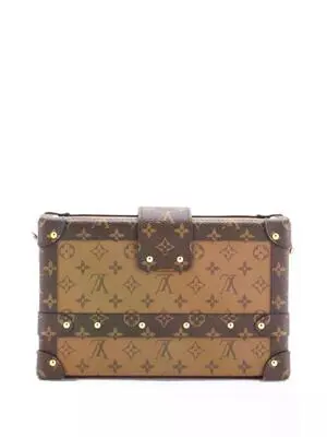 LOUIS VUITTON Petite Malle Handbag Reverse Monogram Canvas Clutch Bag