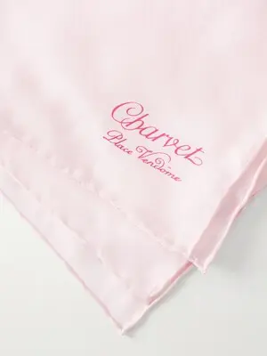 Charvet Logo-print Silk-twill Pocket Square