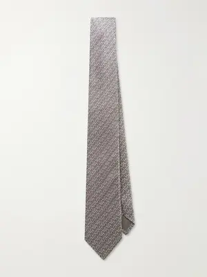 Charvet 8.5cm Silk-jacquard Tie - Gray