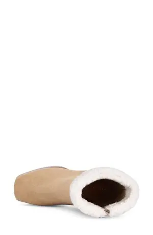 AZALEA WANG Larousse Platform Bootie With Faux Shearling Trim