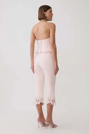 Meshki Tillie Flower Embroidery Denim Capris