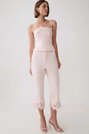 Meshki Tillie Flower Embroidery Denim Capris