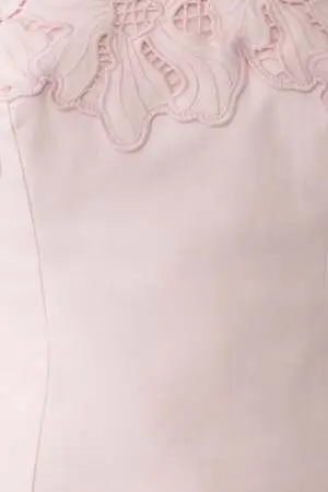Meshki Tillie Flower Embroidery Strapless Denim Top