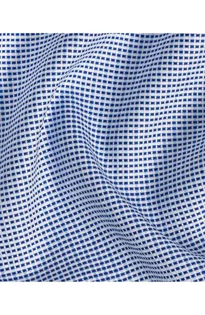 David Donahue Trim Fit Micro Cotton Dobby Dress Shirt