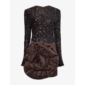 ROTATE BY BIRGER CHRISTENSEN Tulala Flower Sequin Mini Dress