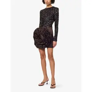 ROTATE BY BIRGER CHRISTENSEN Tulala Flower Sequin Mini Dress