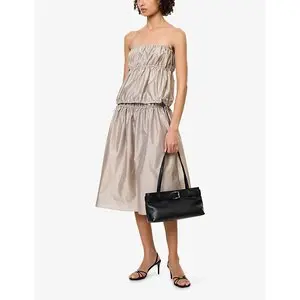 ST. AGNI Paper Taffeta Silk-blend Top