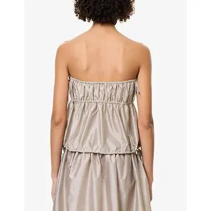 ST. AGNI Paper Taffeta Silk-blend Top