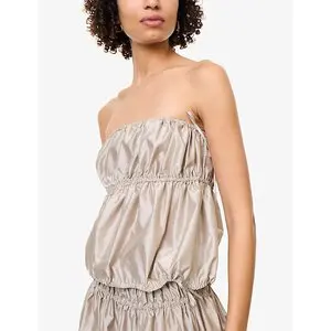 ST. AGNI Paper Taffeta Silk-blend Top