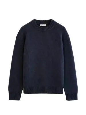 FERRAMENTA Ribbed-knit Crew-neck Sweater - Blue