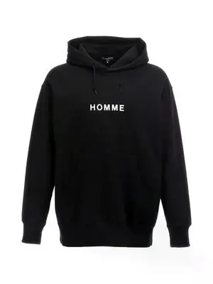 Comme Des Garçons Logo-print Cotton Hoodie - Black