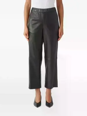 Max Mara Ode Elasticated Faux-leather Trousers - Black