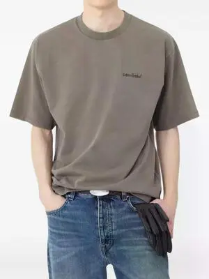 WON HUNDRED La Italic Logo-embroidered T-shirt - Brown