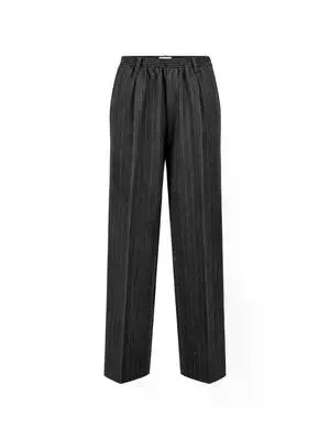CELLAR DOOR Pinstriped Elasticated-waist Trousers - Grey