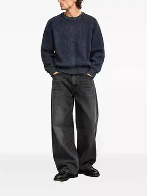 FERRAMENTA Ribbed Raglan-sleeve Sweater - Blue