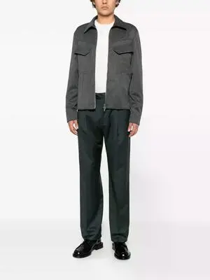LOW BRAND Zip-up Flap-pocket Shirt Jacket