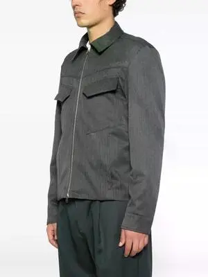 LOW BRAND Zip-up Flap-pocket Shirt Jacket