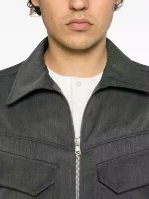 LOW BRAND Zip-up Flap-pocket Shirt Jacket