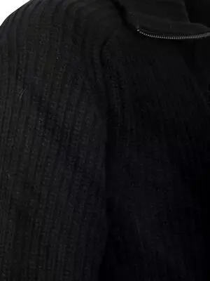 Tagliatore Ribbed-knit Zip-up Cardigan