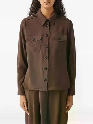 NENETTE Foa Button-up Flap-pocket Shirt - Brown