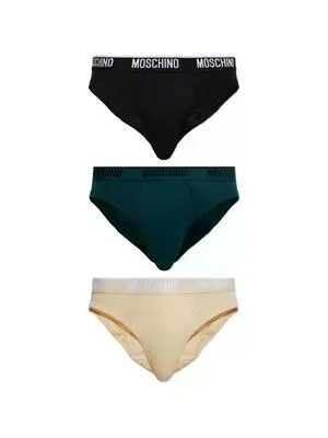 Moschino Logo-waistband Briefs - Black