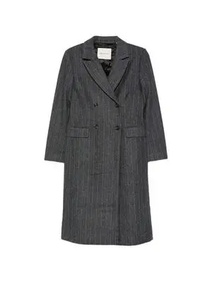 Gant Striped Wool Coat - Grey