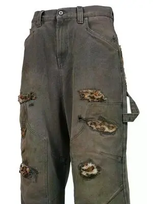 PDF Distressed Leopard-print Jeans