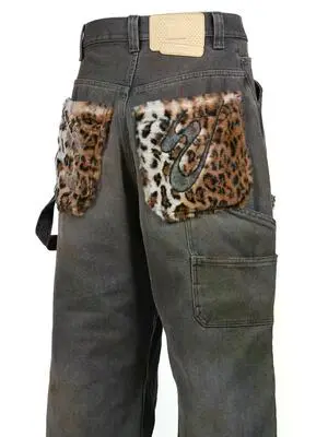 PDF Distressed Leopard-print Jeans