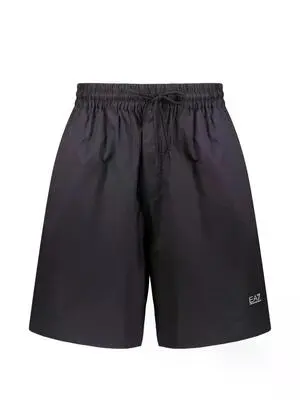 EA7 Logo-patch Drawstring Shorts - Black