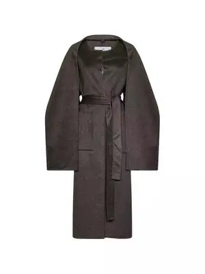 THE DYNAMIS STUDIO Belted Cape-detail Coat - Brown