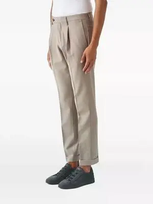 MICHAEL COAL Frederick Pleated-detail Turn-up Trousers