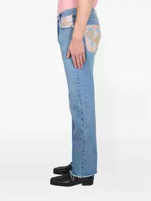 Séfr Floral-pattern Straight-cut Jeans