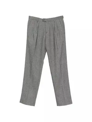 OFFICINA SARTORIALE Herringbone-pattern Pleated Trousers - Grey