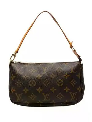 LOUIS VUITTON 2002 Monogram Pochette Accessoires Shoulder Bag Brown